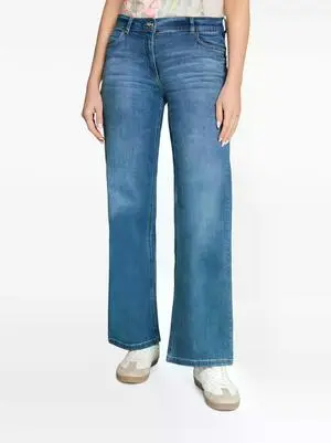 BETTY BARCLAY Crystal-embellished Faded Effect Jeans