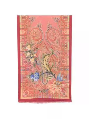 Etro Paisley Floral-print Scarf - Pink