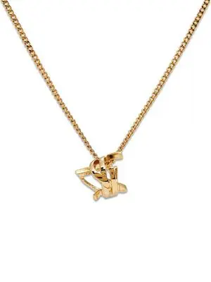 Saint Laurent Tone Cassandre Pendant Necklace