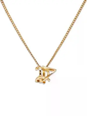 Saint Laurent Tone Cassandre Pendant Necklace