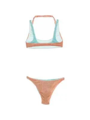 Oseree Metallic-effect Layered Bikini