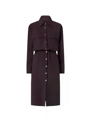 Pinko Elasticated-waist Shirt Midi Dress - Purple
