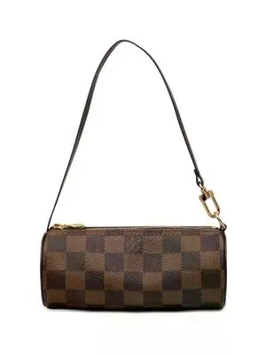 LOUIS VUITTON 1990-2010 Damier Ebene Papillon Pochette Handbag - Brown