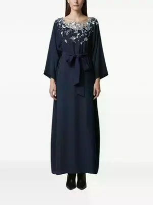 Oscar De La Renta 2022 Embellished Belted Maxi Dress - Blue