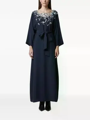 Oscar De La Renta Embellished Belted Maxi Dress
