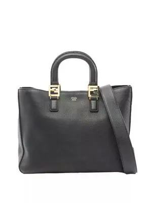 Fendi 2010-2026 Ff Leather Satchel - Black