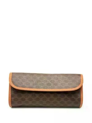 Celine 1999 Macadam Coated Canvas Clutch Bag - Brown
