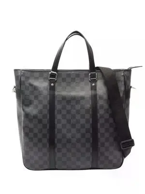 LOUIS VUITTON 2011 Damier Graphite Tadao Satchel - Black