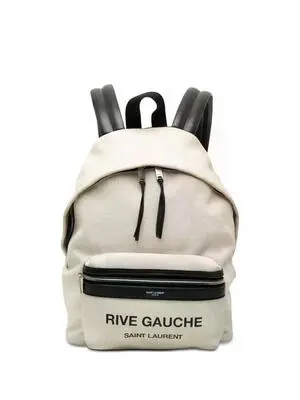 Saint Laurent 2017 Canvas Rive Gauche City Backpack - White