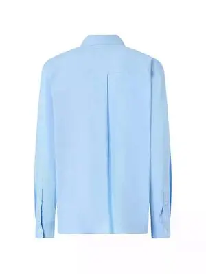 Pinko Logo-embroidered Cotton Shirt - Blue