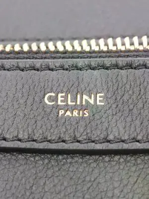 Celine 2022 Medium Leather Leandre Hobo Bag - Black