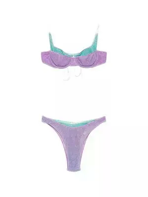 Oseree Glitter-effect Underwired Bikini - Purple