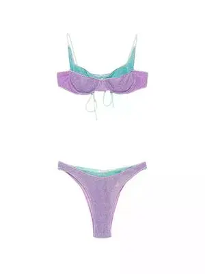 Oseree Glitter Effect Underwired Bikini - Purple
