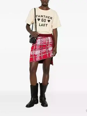 VIVIENNE WESTWOOD Asymmetric Check Mini Skirt - Red