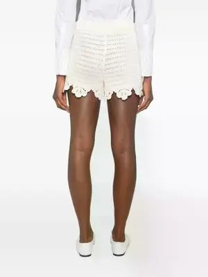 Chloé Crochet Knit Scalloped-edge Shorts