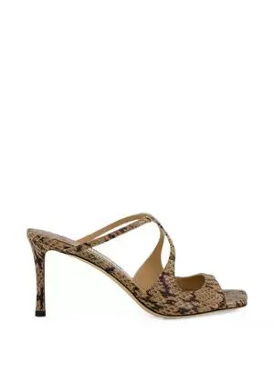 JIMMY CHOO Anise Snake-effect Leather Sandals - Neutrals