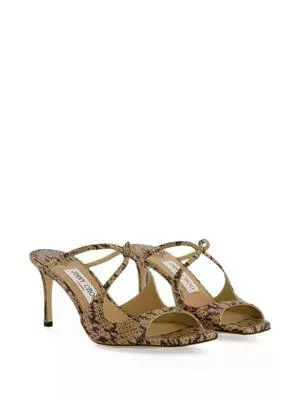JIMMY CHOO Anise Snake-effect Leather Sandals