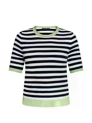 BETTY BARCLAY Striped Short-sleeve Sweater - Blue
