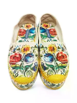 Dolce & Gabbana Floral-print Jacquard Platform Espadrilles
