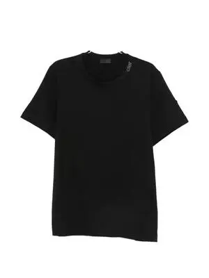 Moncler Logo-embroidered T-shirt - Black