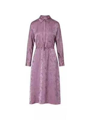 Liu Jo Midi Dress In Jacquard Satin - Pink