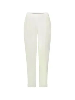 BETTY BARCLAY Elasticated-waistband Turned-up-cuffs Trousers - White