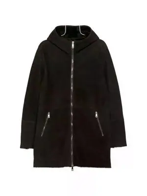 GIORGIO BRATO Hooded Shearling Coat - Brown