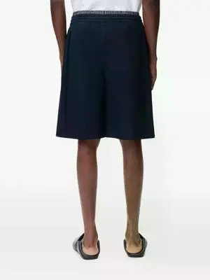 Loewe Drawstring Waist Logo Embroidered Shorts - Blue