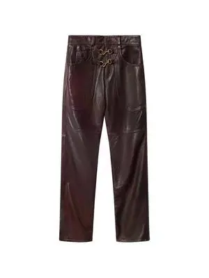 Isabel Marant Étoile Brinley Lamb Leather Trousers With Carabiner Detail