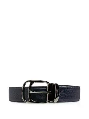 FERRAGAMO Grained Calf Leather Belt - Blue