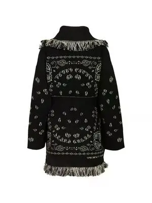 Alanui Bandana Jacquard Fringed Cardigan
