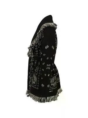 Alanui Bandana Jacquard Fringed Cardigan