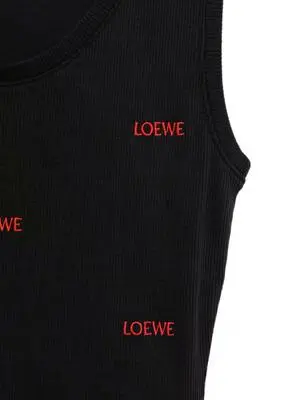 Loewe Logo-embroidered Ribbed-knit Tank Top