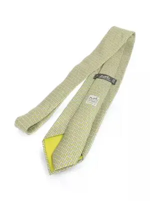 Hermès Geometric-pattern Silk Tie - Grey