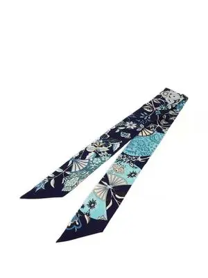 Hermès Fleurs Et Papillons De Tissus Twilly Scarf