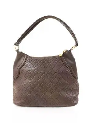 Bally Embossed Leather Shoulder Bag - Brown