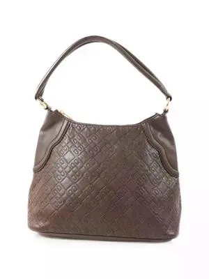 Bally Embossed Leather Shoulder Bag