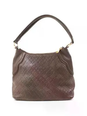 Bally Embossed Leather Shoulder Bag - Brown