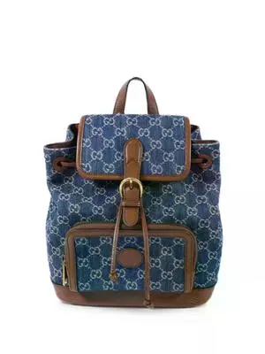 Gucci Gg-monogram Backpack - Blue