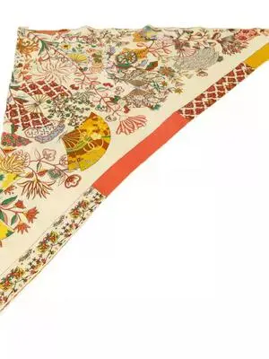 Hermès Floral-print Triangle Scarf