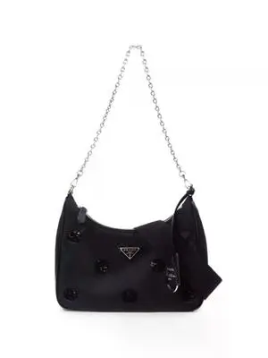 Prada Re-edition 2005 Logo-detail Two-way Shoulder Bag - Black