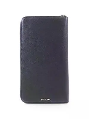 Prada Saffiano Rabbit Zip-around Wallet - Blue