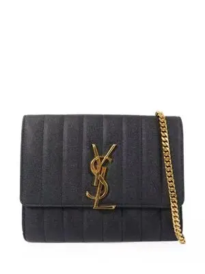 Saint Laurent Vicky Quilted Shoulder Bag - Black
