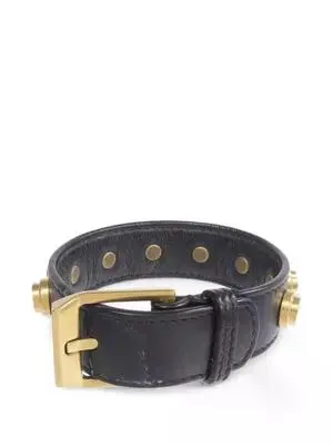 Saint Laurent Tone Studded Leather Bracelet