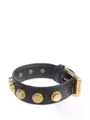 Saint Laurent Tone Studded Leather Bracelet