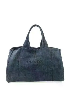 Prada Canapa Logo-print Tote Bag - Blue