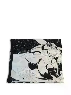 Hermès Space Derby Polka-dot Scarf - Black