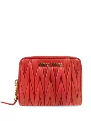 Miu Miu Matelassé Leather Wallet - Red