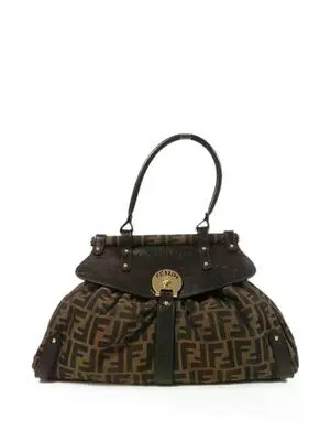 Fendi Zucca Print Leather Handbag - Brown