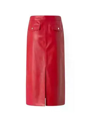 Pinko Faux-leather Midi Skirt With Rear Slit